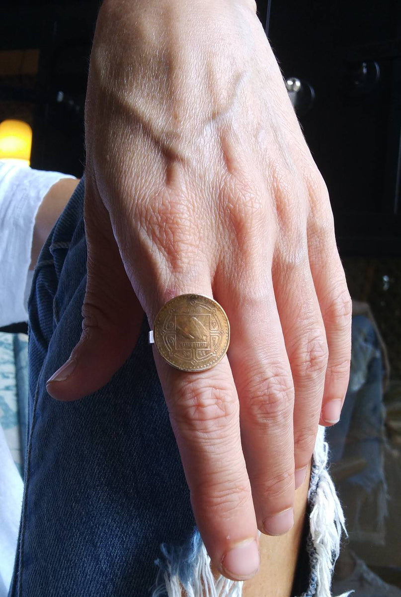 Nepali Mount Everest Coin Sterling Silver Ring – OneTree Coin Jewelry
